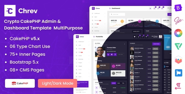 Chrev - CakePHP Crypto Admin & Dashboard Template MultiColor MultiPurpose